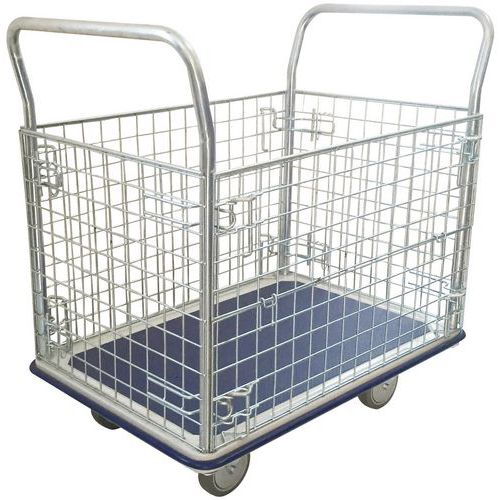 Wagen met gaaswanden - draagvermogen 300 kg - Manutan - Manutan.nl
