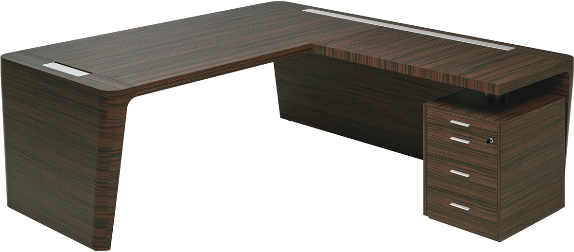 Hoekbureau directie met ladeblok X10-serie - 190 cm - Quadrifoglio ...