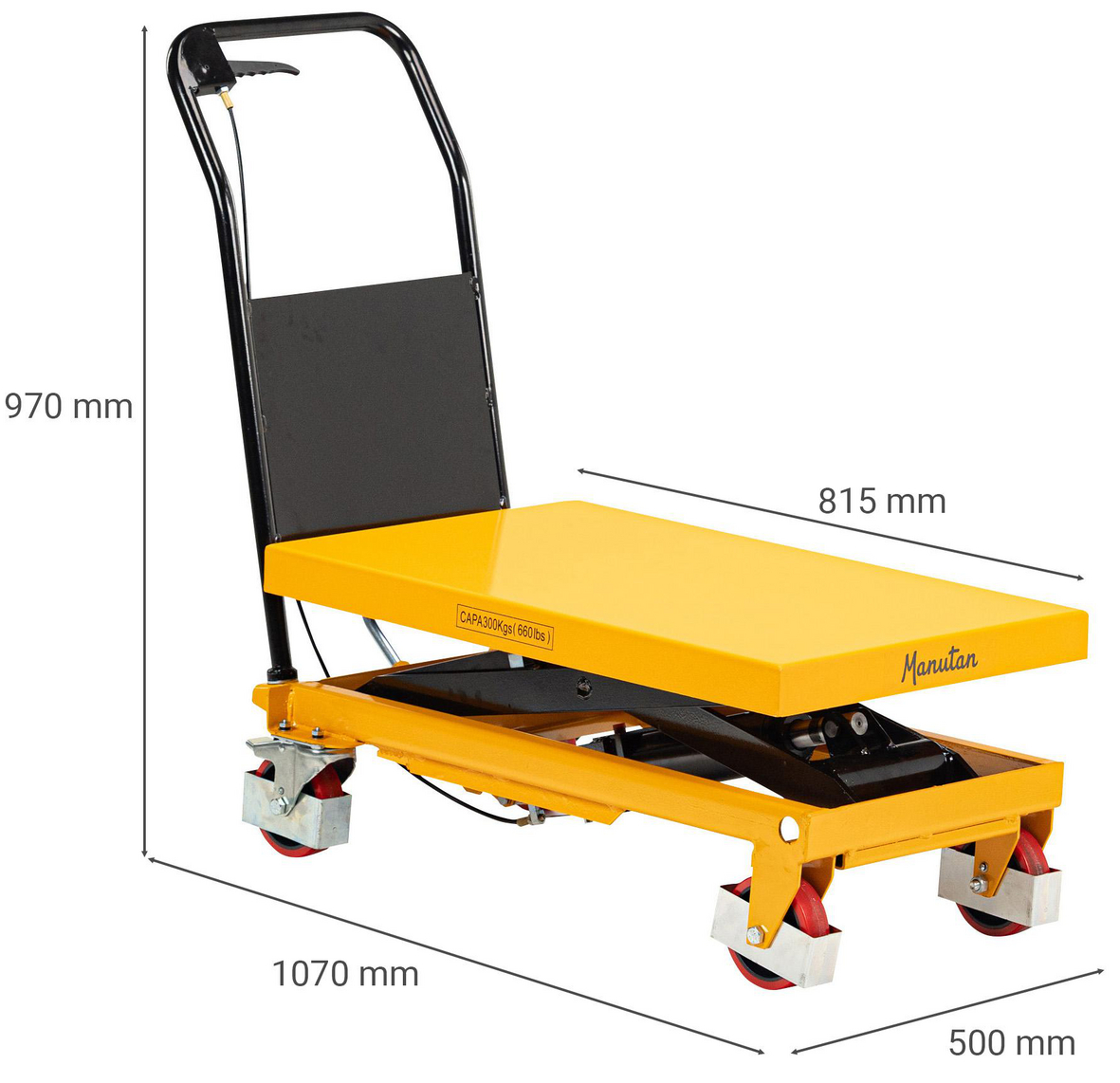 Mobiele heftafel - Draagvermogen 300 kg - Manutan Expert - Manutan.nl