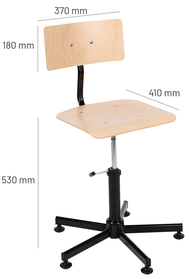 Werkplaatsstoel hout - Laag - Manutan.nl