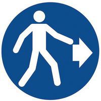 Gebodsbord - Voetgangers rechts - Aluminium - Manutan.nl