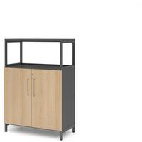 Kast FlexWall open frame met bodem en deuren - 3 niveau - Hammerbacher ...