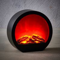 Led haard zwart op batterij met timer - Manutan.nl