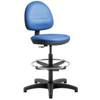 Stoel vinyl blauw met voetensteun - Linea Fabbrica - Manutan.nl