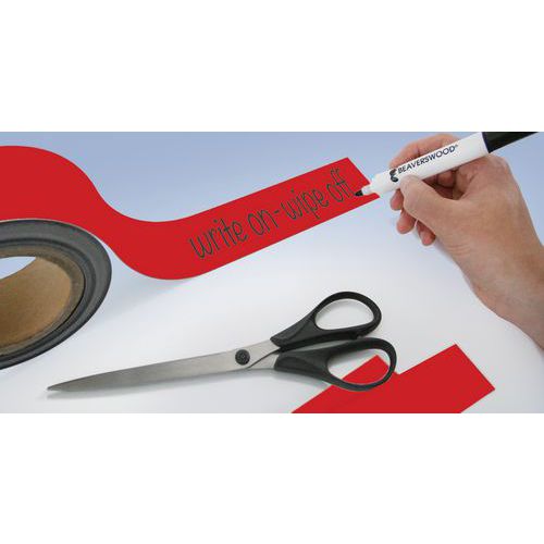 Magnetische tape, uitwisbaar, voor markeren 10 m - Rood - Manutan ...