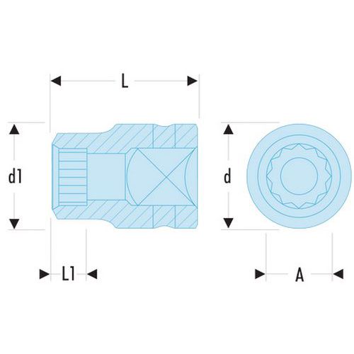 Impact-doppen 3/4 12-kant, metrische maten - Manutan.nl