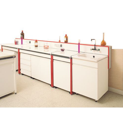 Laboratoriumtafel modulair - Zandsteen - Zonder muurplaat - Manutan.nl