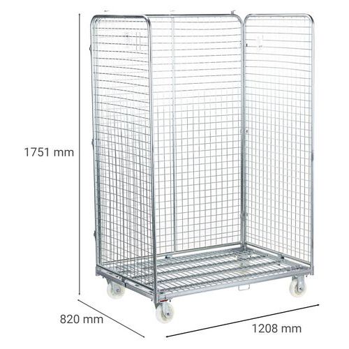 Rolcontainer maxi 3 zijden - Draagvermogen 600 kg - Manutan Expert ...