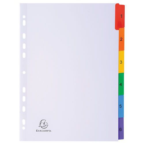 Tabblad numeriek Exacompta - Wit karton 160 g - A4 - Manutan.nl