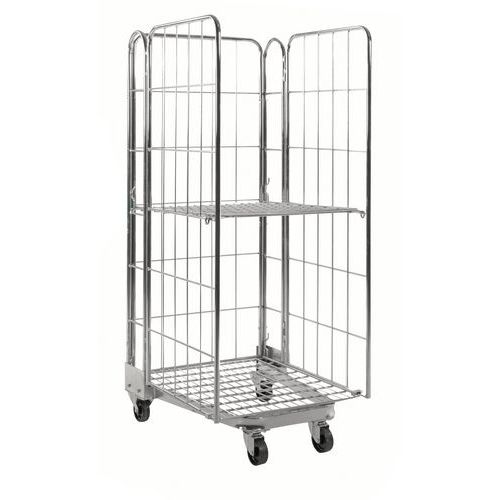 Nestbare rolcontainer 3 zijden - Draagvermogen 400 kg - Manutan.nl