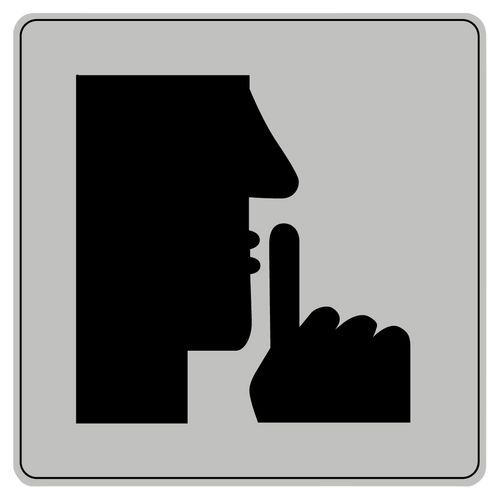 Pictogram van polystyreen ISO 7001 - Stilte - Manutan.nl