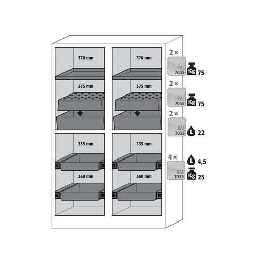 Veiligheidskast Q-CLASSIC-90 Q90.195.120 grijs/wit_Asecos - Manutan.nl