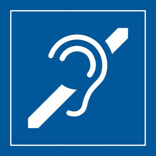 Pictogram auditieve beperking voor slechthorenden in PVC - Manutan.nl