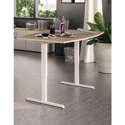 Elektrische tonvormige tafel Nivo L200xD100 cm - Manutan.nl