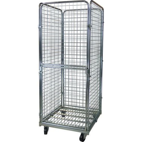 Rolcontainer 4-zijdig gaas 50x50 mm - draagvermogen 400 kg - Manutan.nl