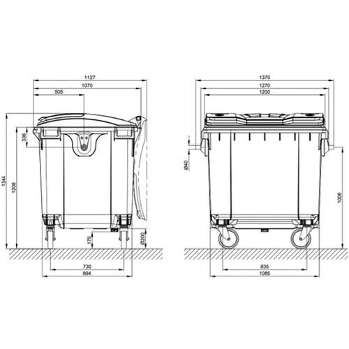 Afvalcontainer - 1100 l - Manutan Expert - Manutan.nl