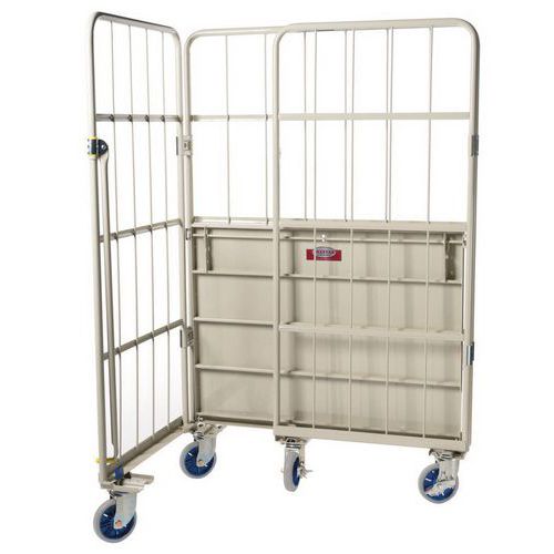 Nestbare rolcontainer - Basis van staal - Draagvermogen 500 kg - Manutan.nl